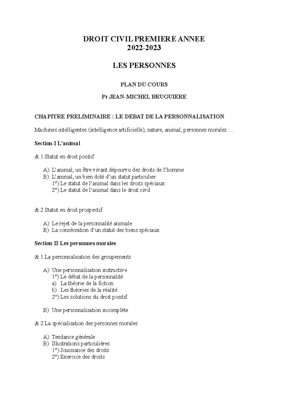 Droit Civil 2022 - ouvrier de l'ancien temps pour oral - DROIT CIVIL ...