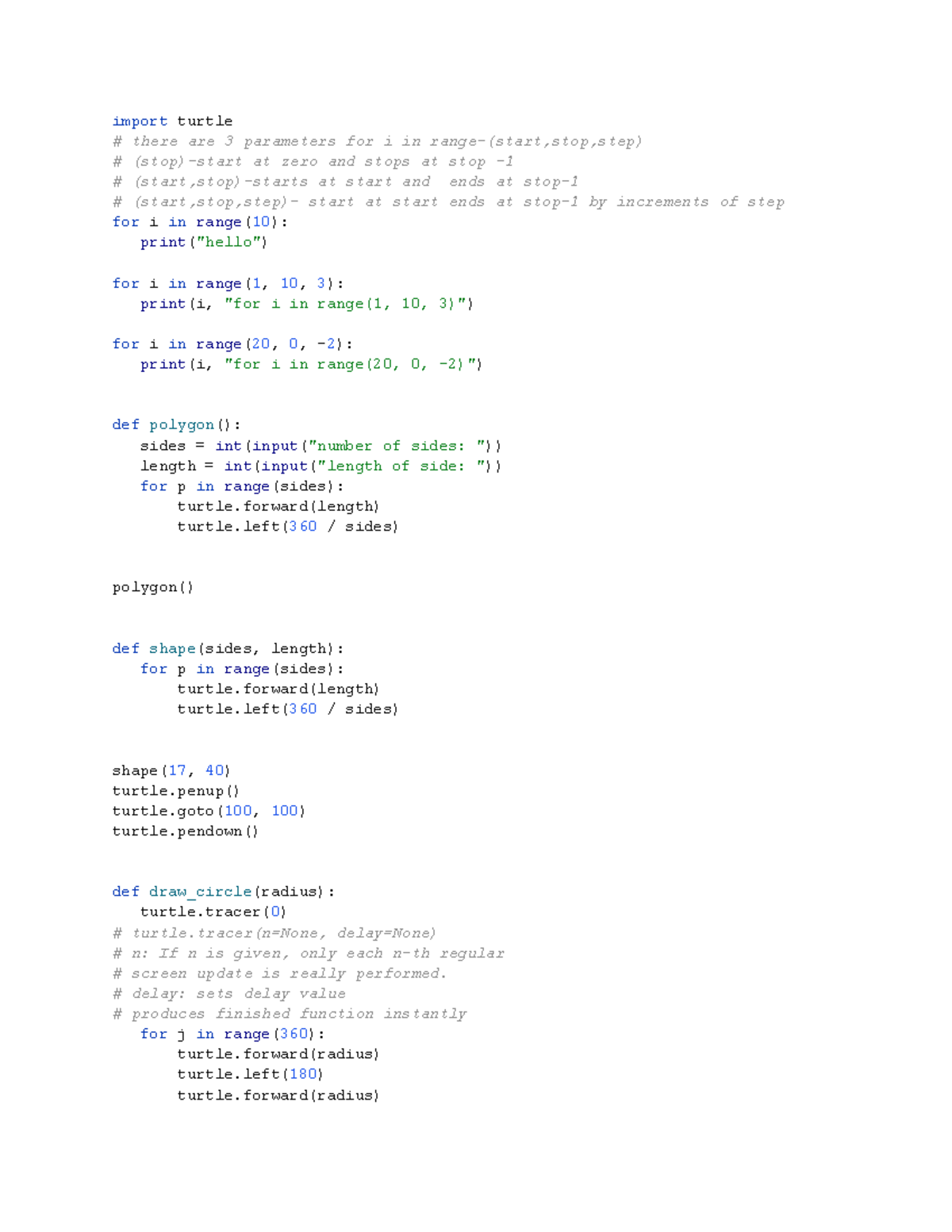 For I In Range Chapter 1 Introduction To Numeric Types Turtle