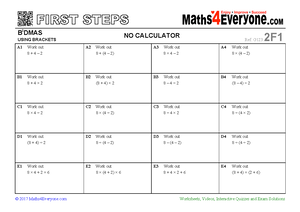 SR bidmas powers - Worksheet - B I DMAS POWERS © 2017 Maths4Everyone ...
