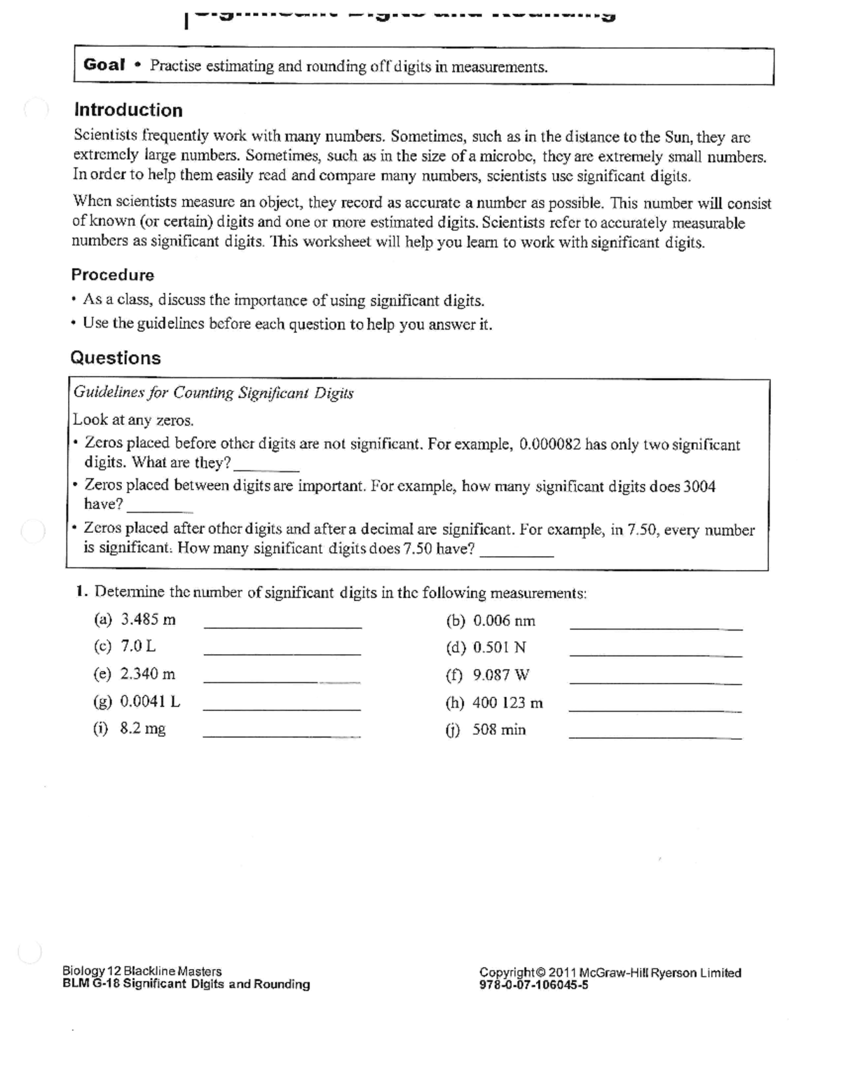Significant Digits and Rounding Worksheet - Studocu