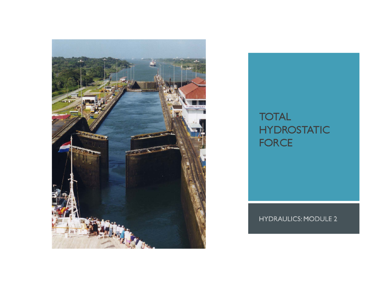 2 - Hydrostatic Force - TOTALHYDROSTATICFORCE HYDROSTATICFORCE ON A ...