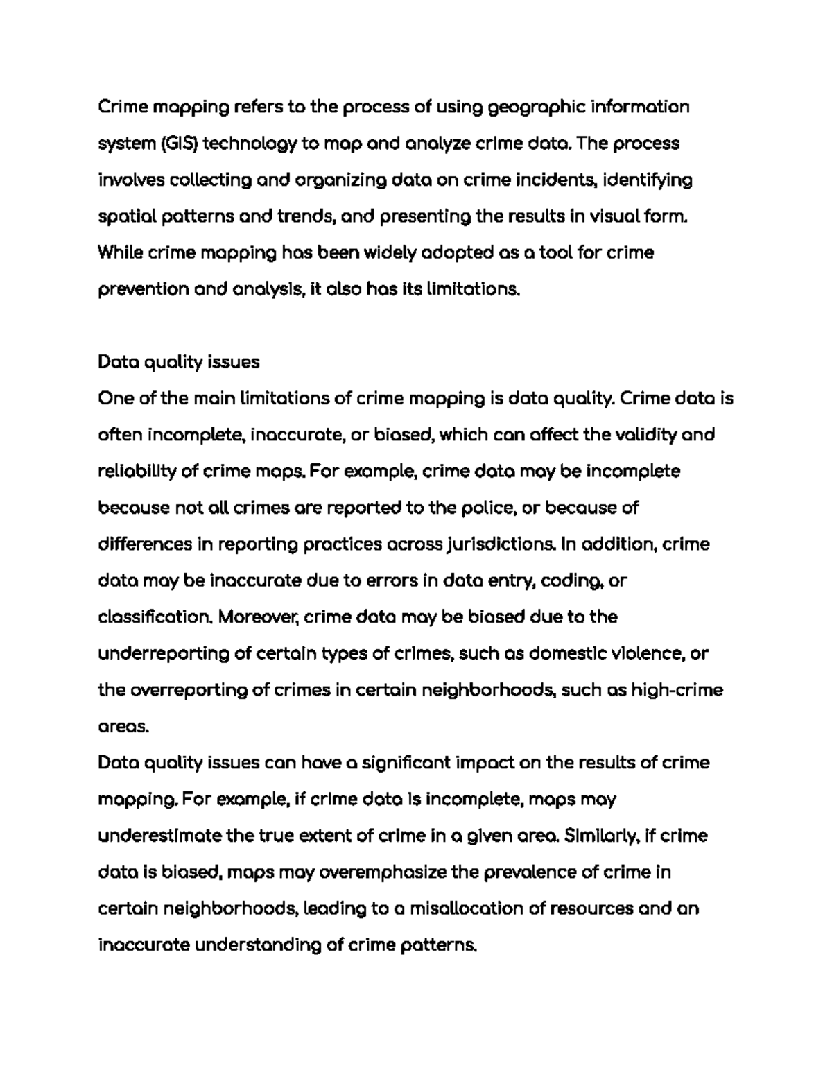 The limitations of crime mapping - SOCS 2300 - Studocu