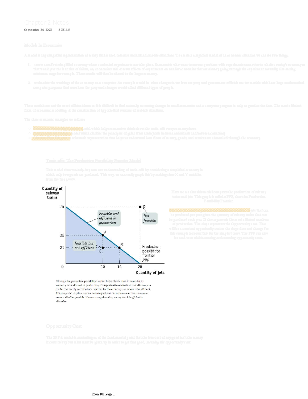 Econ notes 2 - chaple - Models In Economics A model is any simplified ...