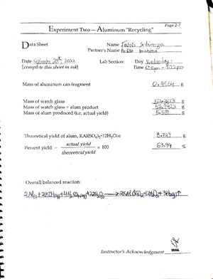 ASA Synthesis Lab - Page 3- Experiment Three-Synthesis of ASA Name BRK ...