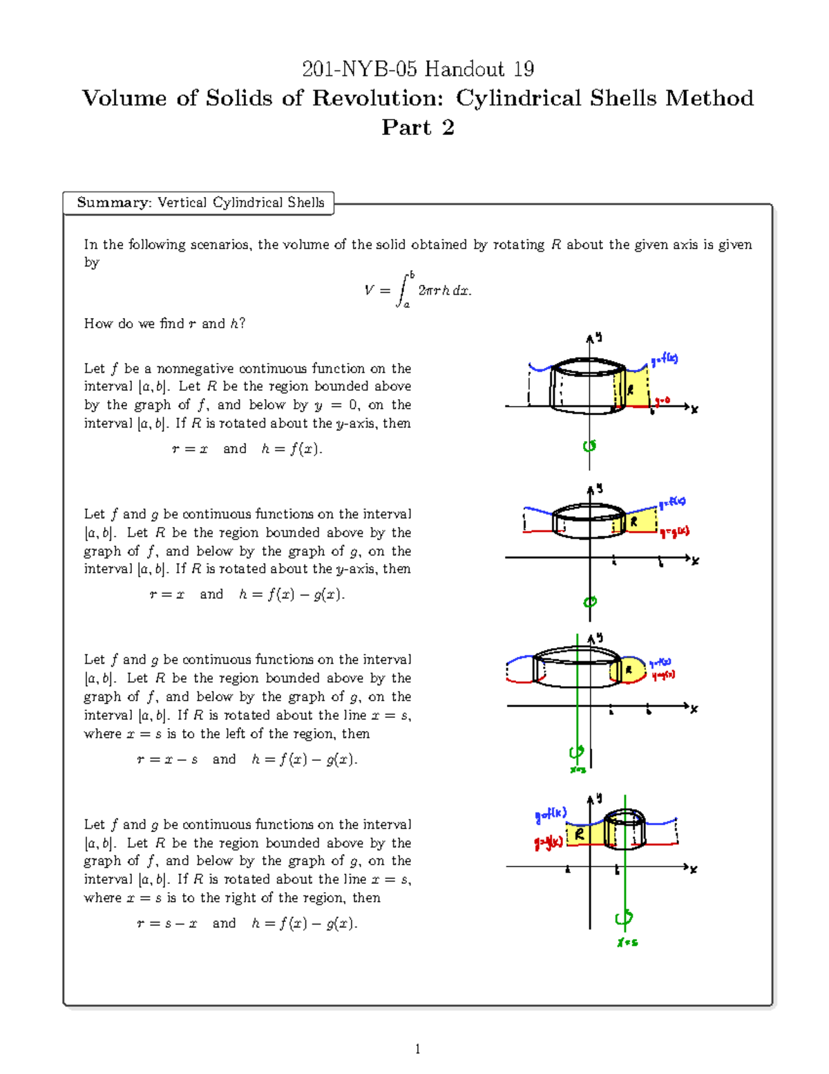 Volume of Solids of Revolution: Cylindrical Shells Method Part 2 - 201 ...