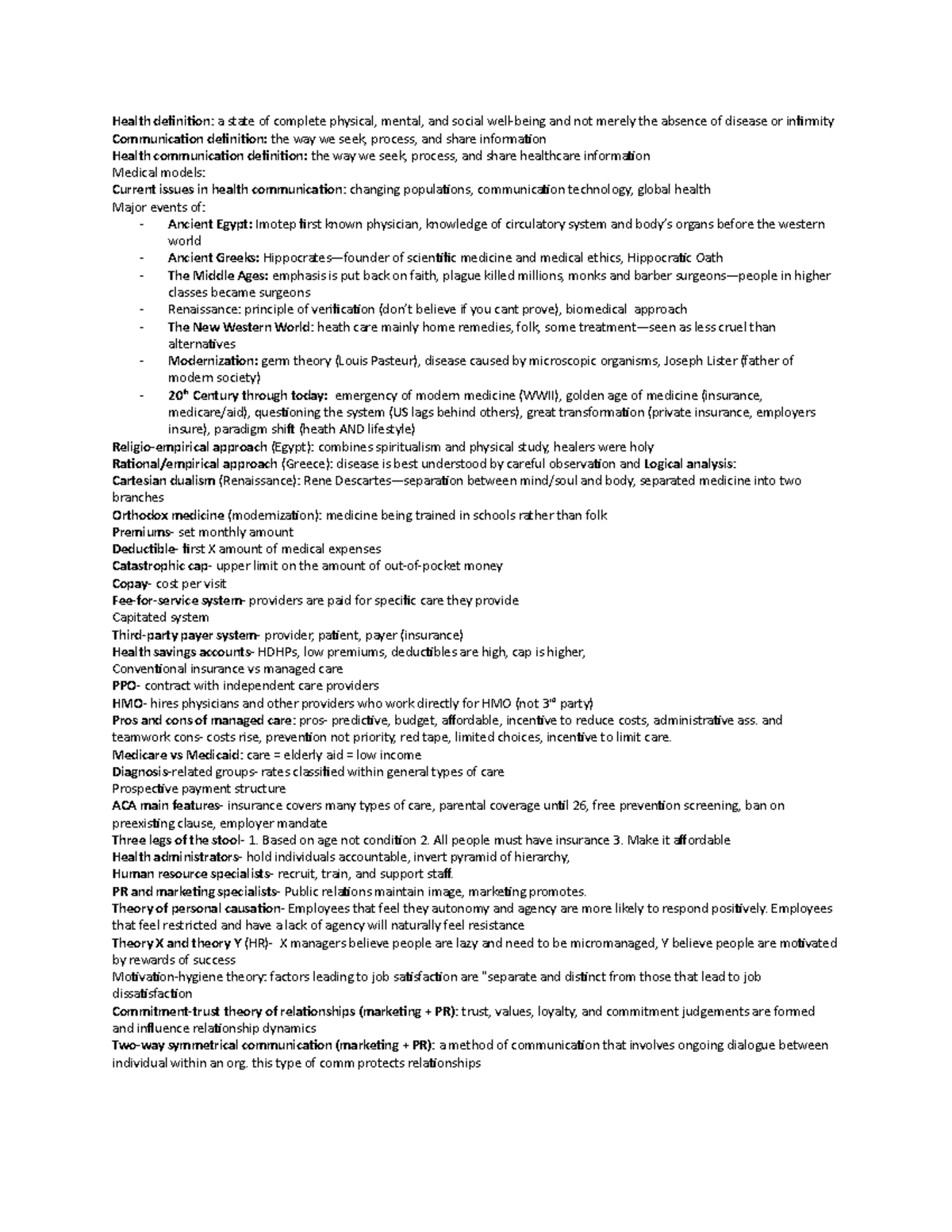 CMN exam 1 Study Guide - Health definition: a state of complete ...