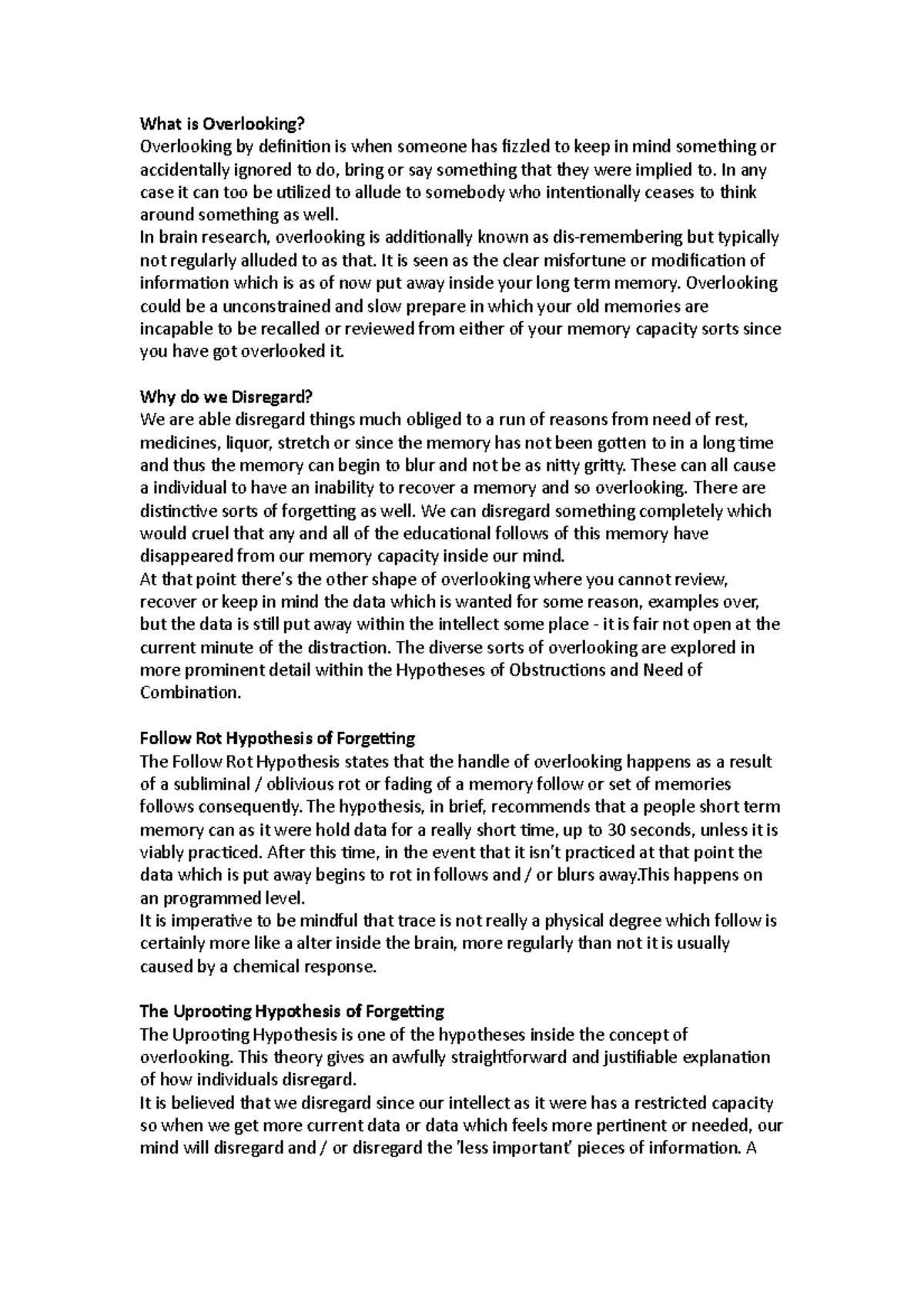 What is Overlooking in Psychology - What is Overlooking? Overlooking by ...