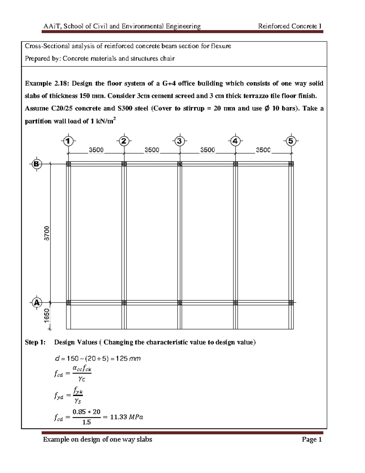 Chapter 2 example set 7 - Cross-Sectional analysis of reinforced concrete beam section for ...