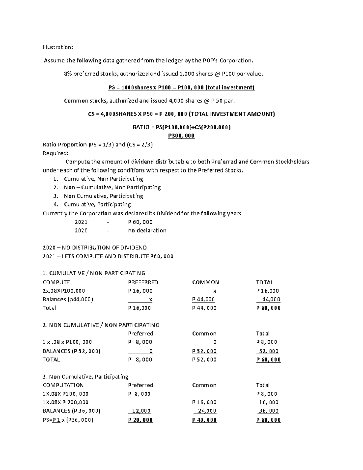 Module 7 Computation Guide - Illustration: Assume the following data ...