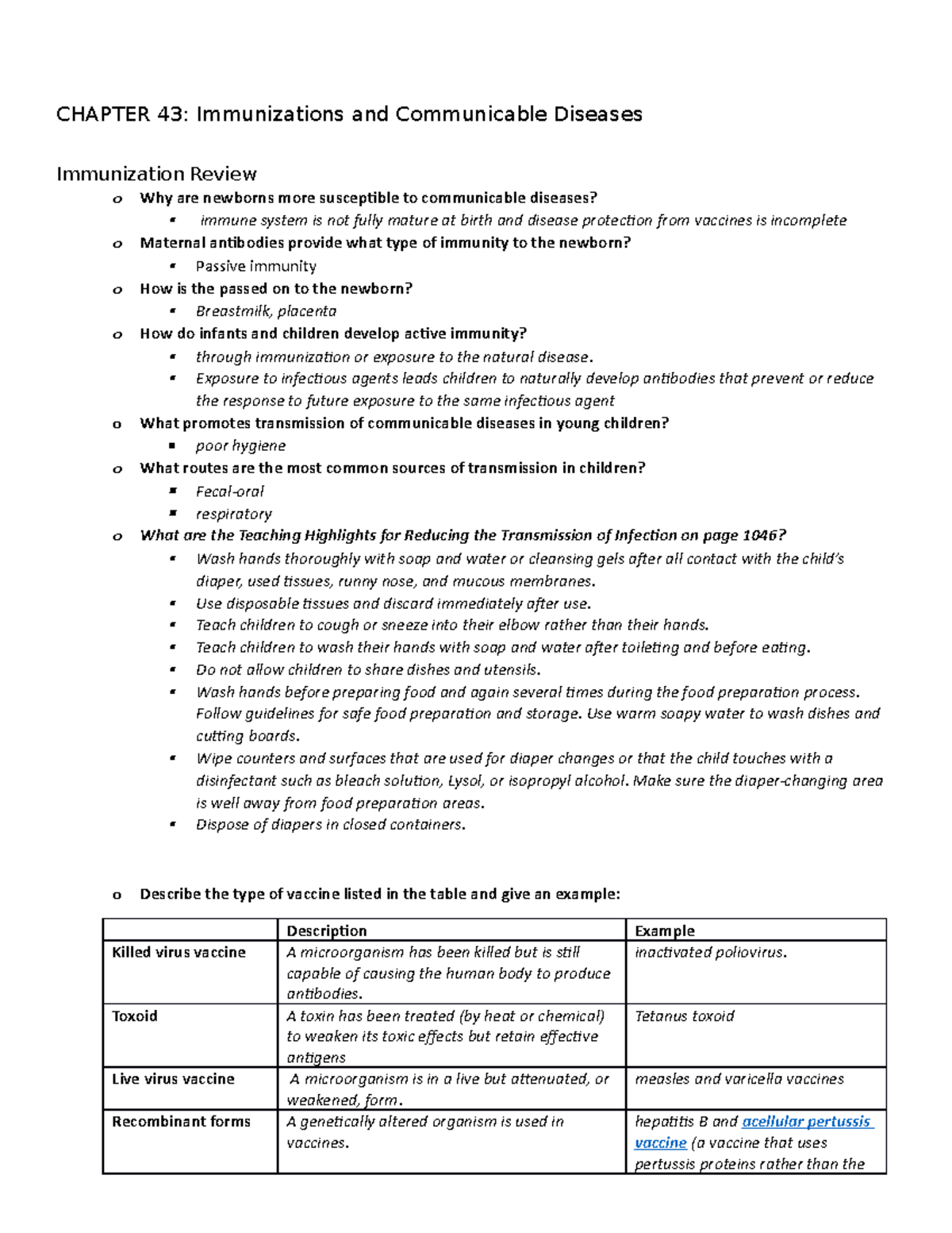 Module Active Learning Guide - CHAPTER 43: Immunizations and ...