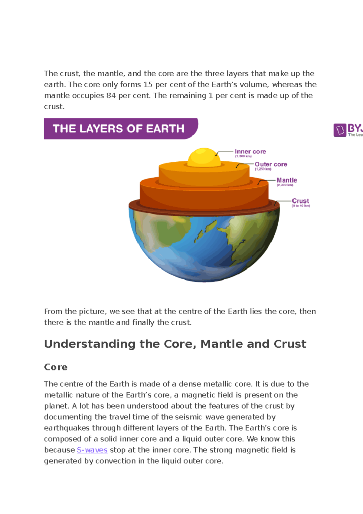 Nterior of the Earth - geography - nterior of the Earth The crust, the ...