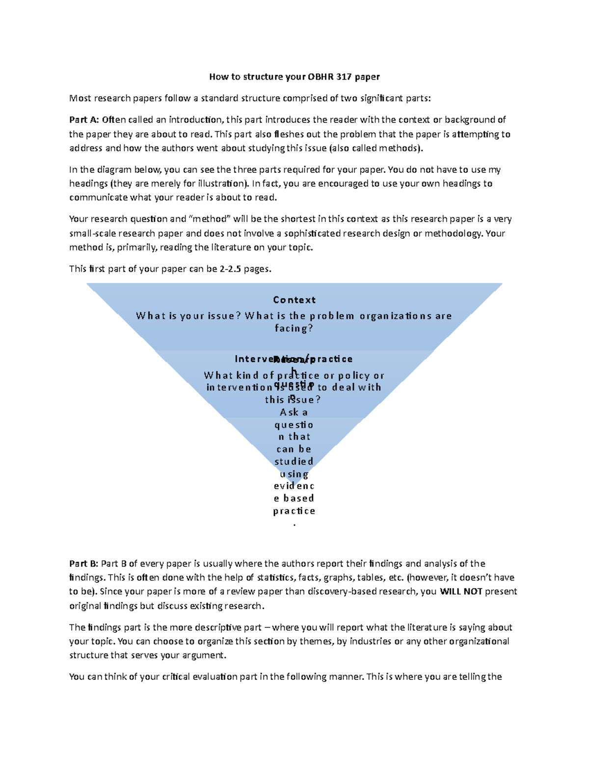 How to structure your OBHR 317 paper - This part also fleshes out the ...