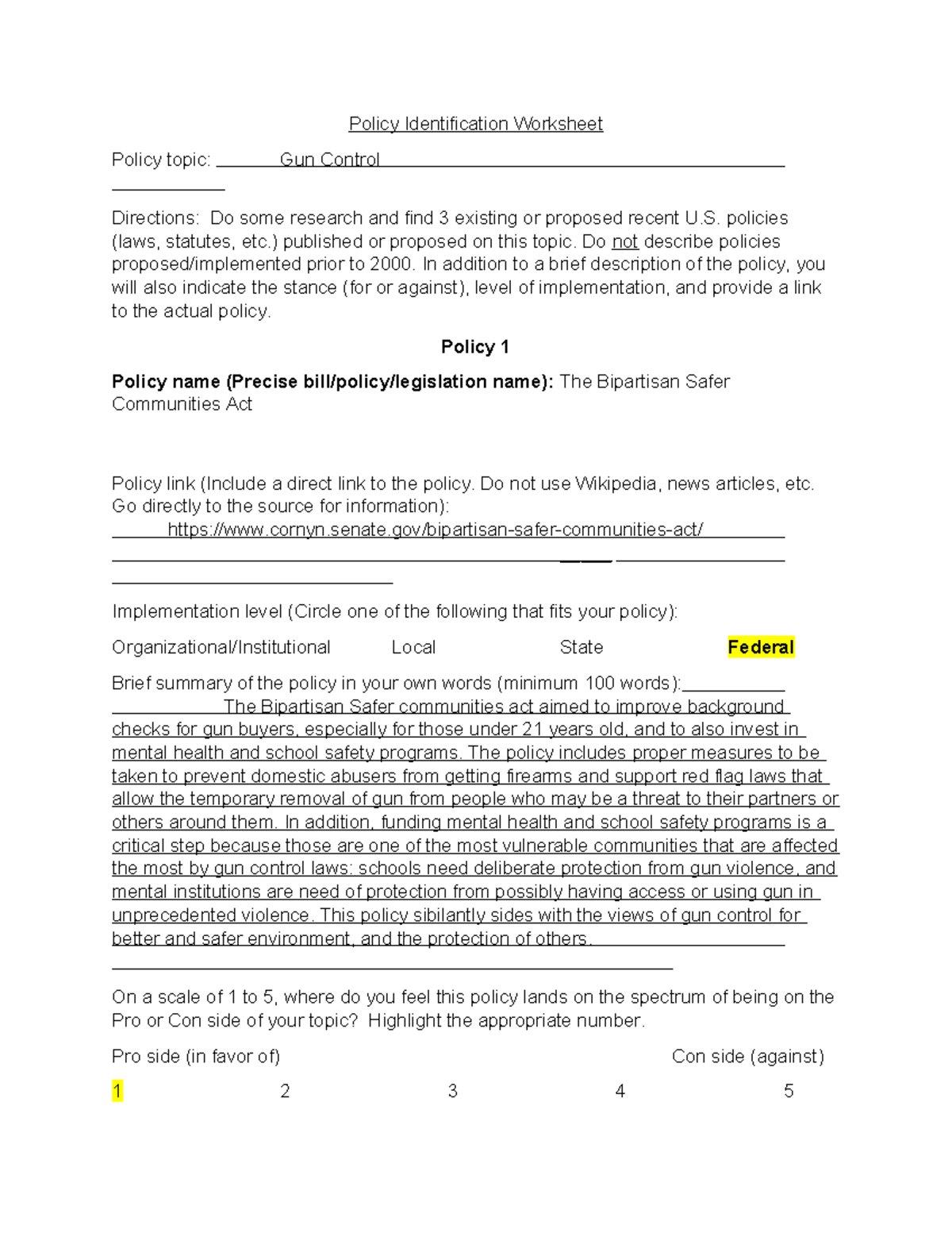 Policy Identification Worksheet Updated Summer 2022-1 - Policy ...