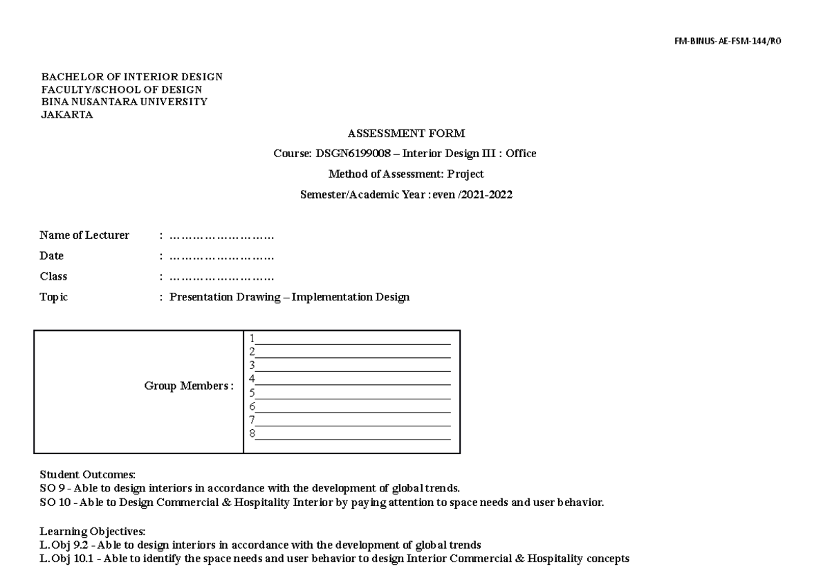 2022021522402900015721 Ao L Assessment Form - DSGN6199 Interior Design ...