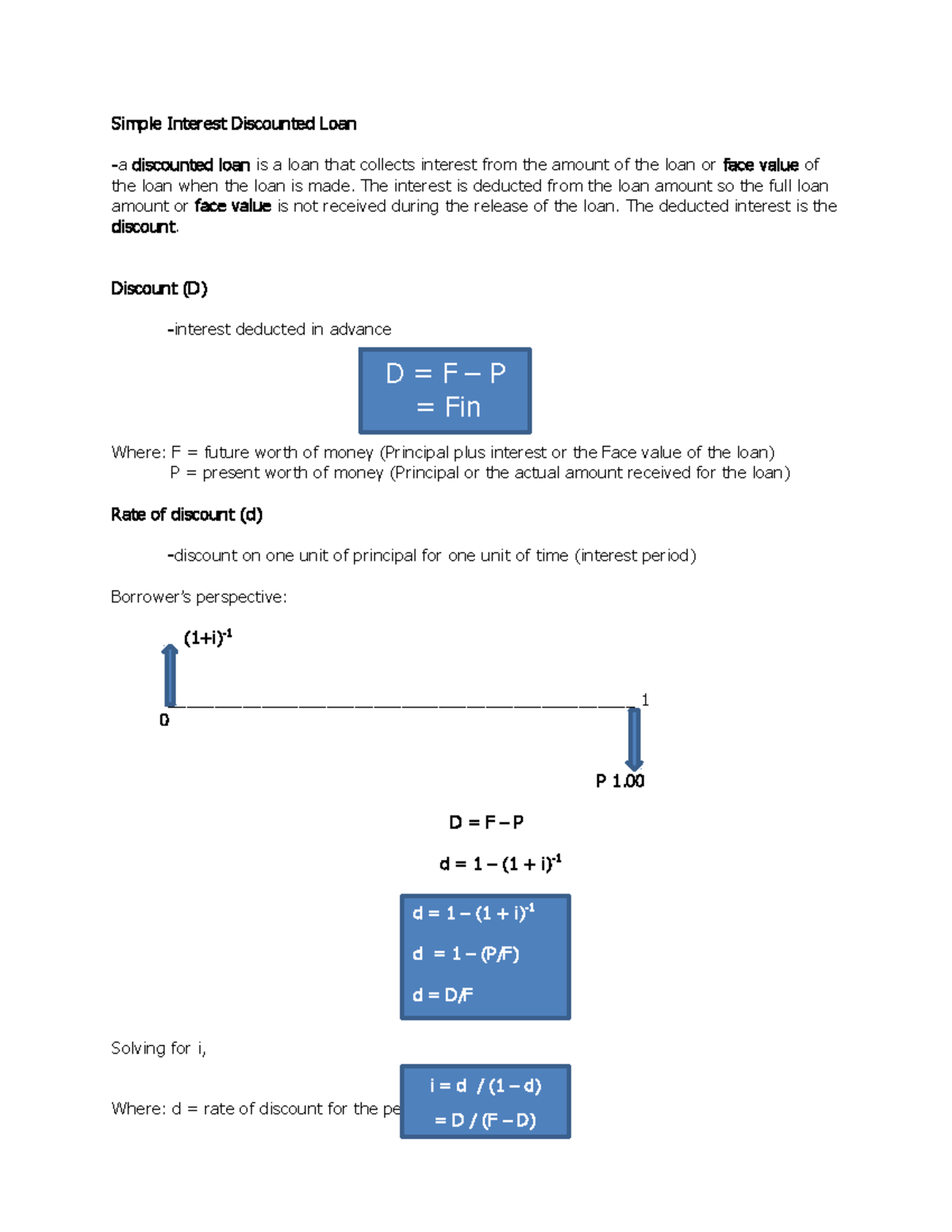 Engineering economy: simple interest - discounted loan - Simple ...