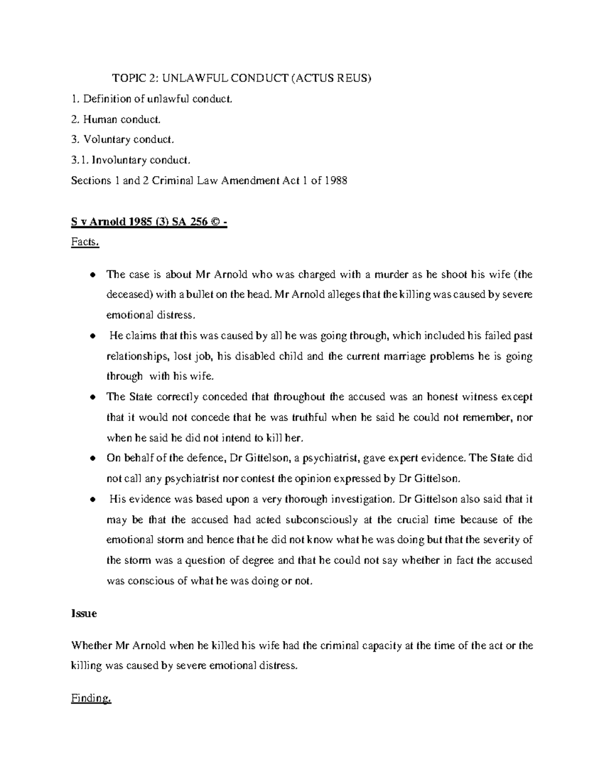 Criminal law Case Notes - RU - Studocu