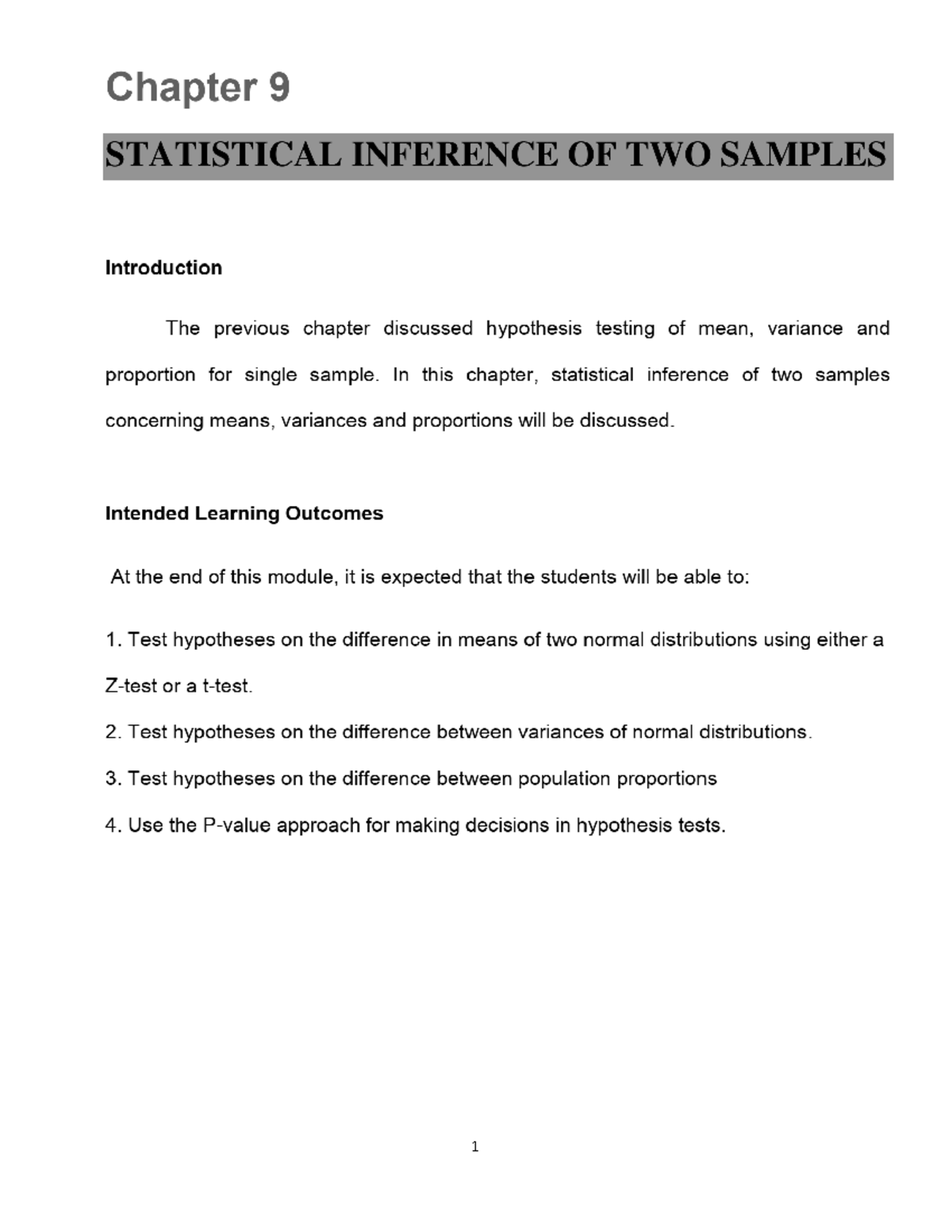 Module 9-Statistical Interference of two samples - Civil Engineering ...