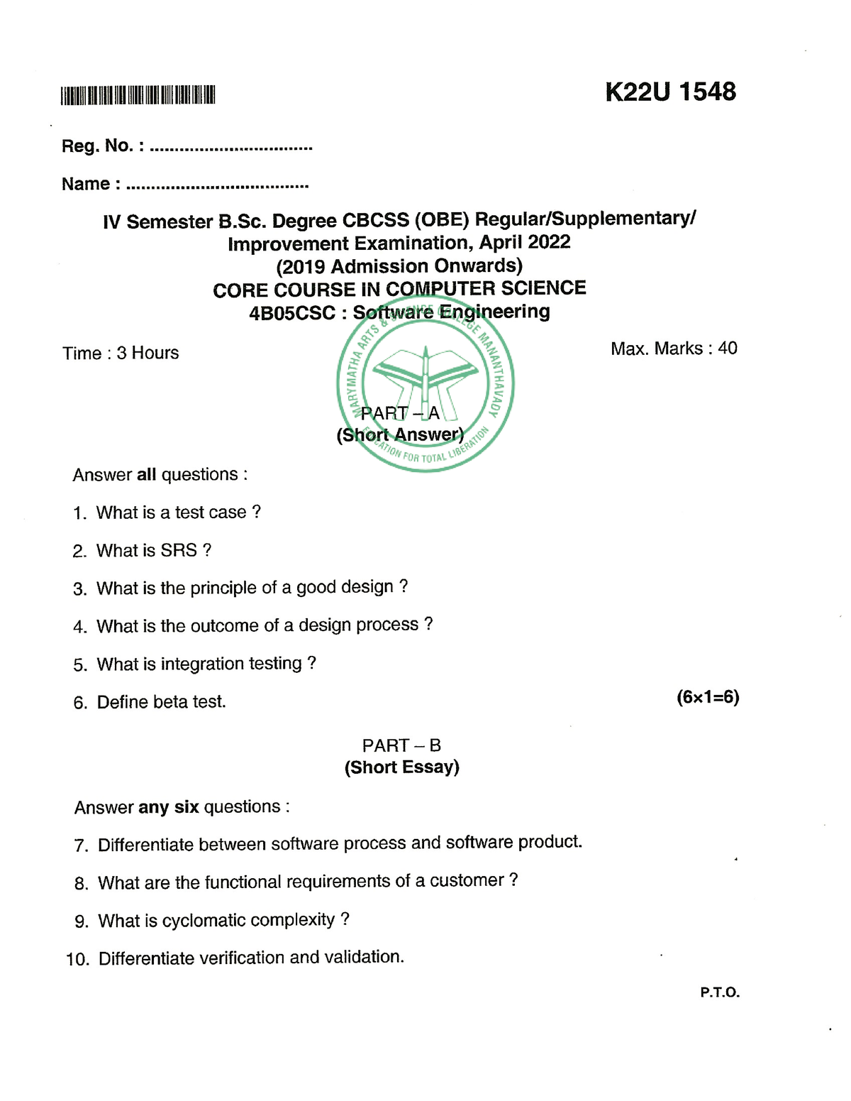 4B05CSC Software Engineering - computer science - Studocu