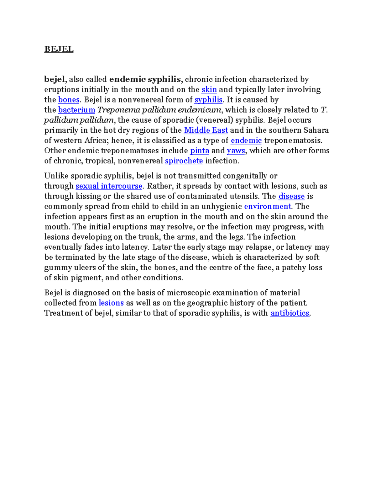 Bejel - #disease #chronic infection #endemic syphilis #detailed ...