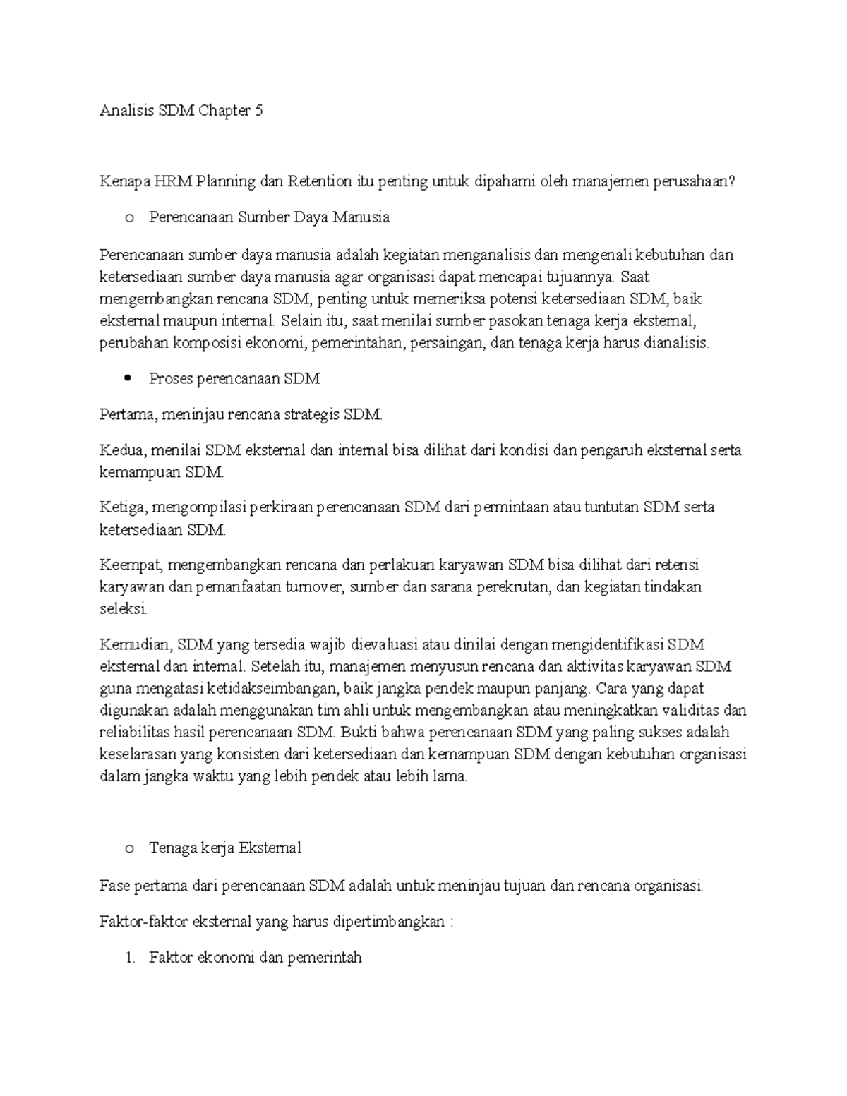 MSDM HRM Planning and Retention Chapter 5 - Analisis SDM Chapter 5 Kenapa HRM Planning dan ...