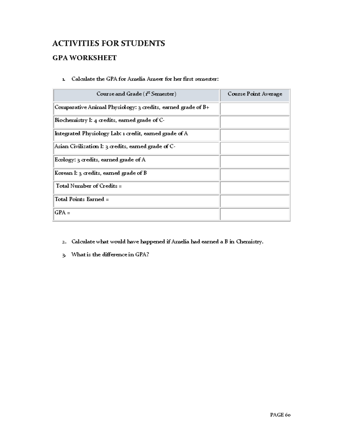 GPA Worksheet - ued102 material work chapter 3 how to count gpa ...