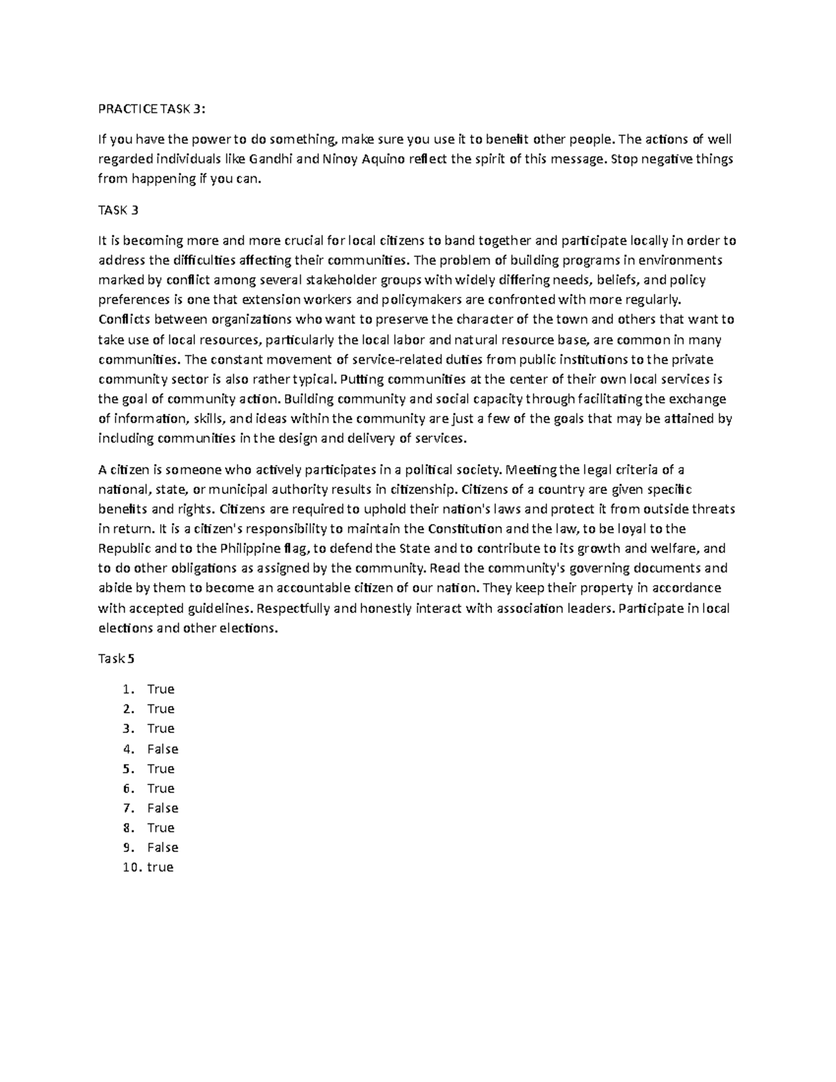 Ghaliya - NOTES - PRACTICE TASK 3: If you have the power to do ...