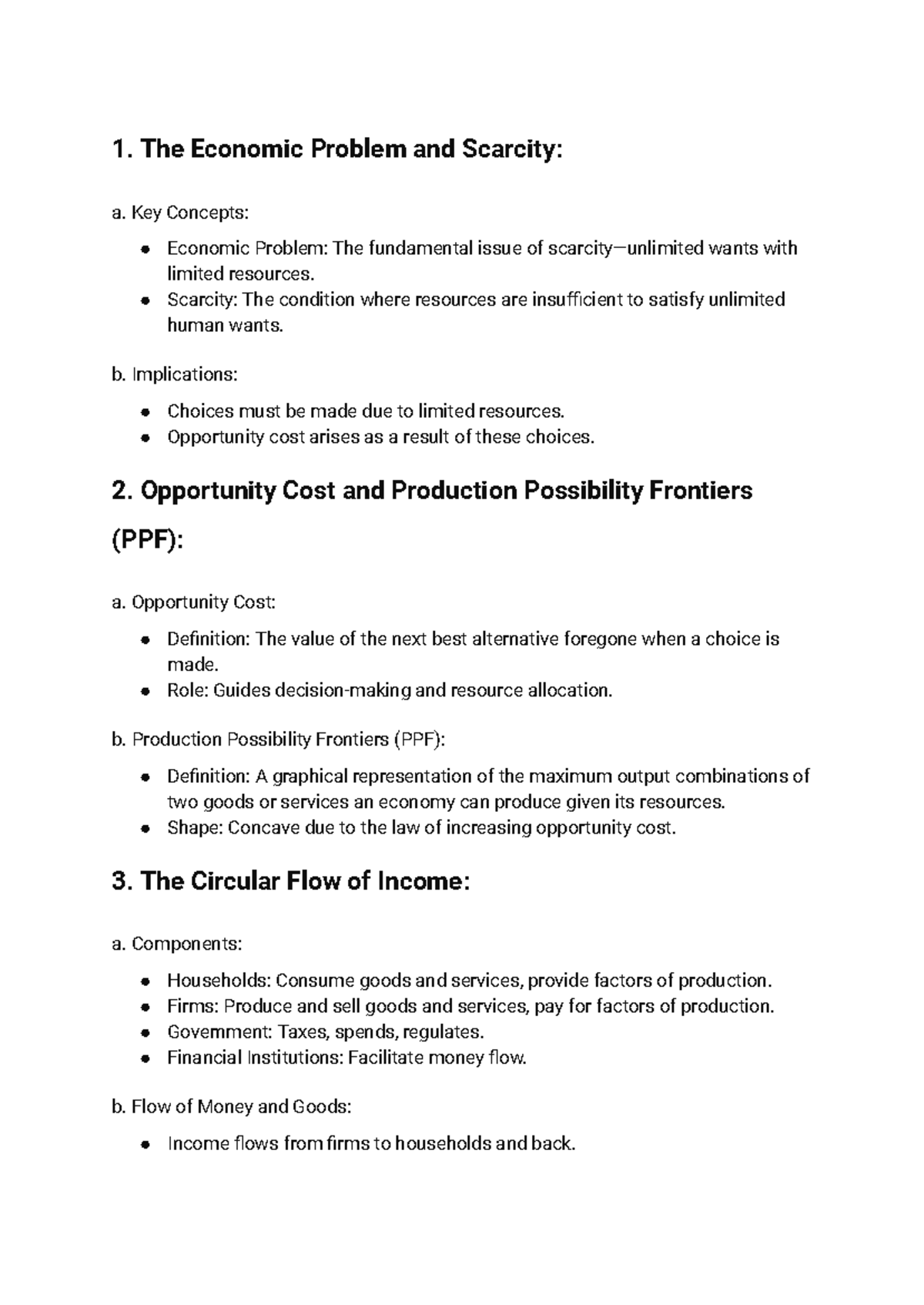 Economics syllabus overview - 1. The Economic Problem and Scarcity: a ...