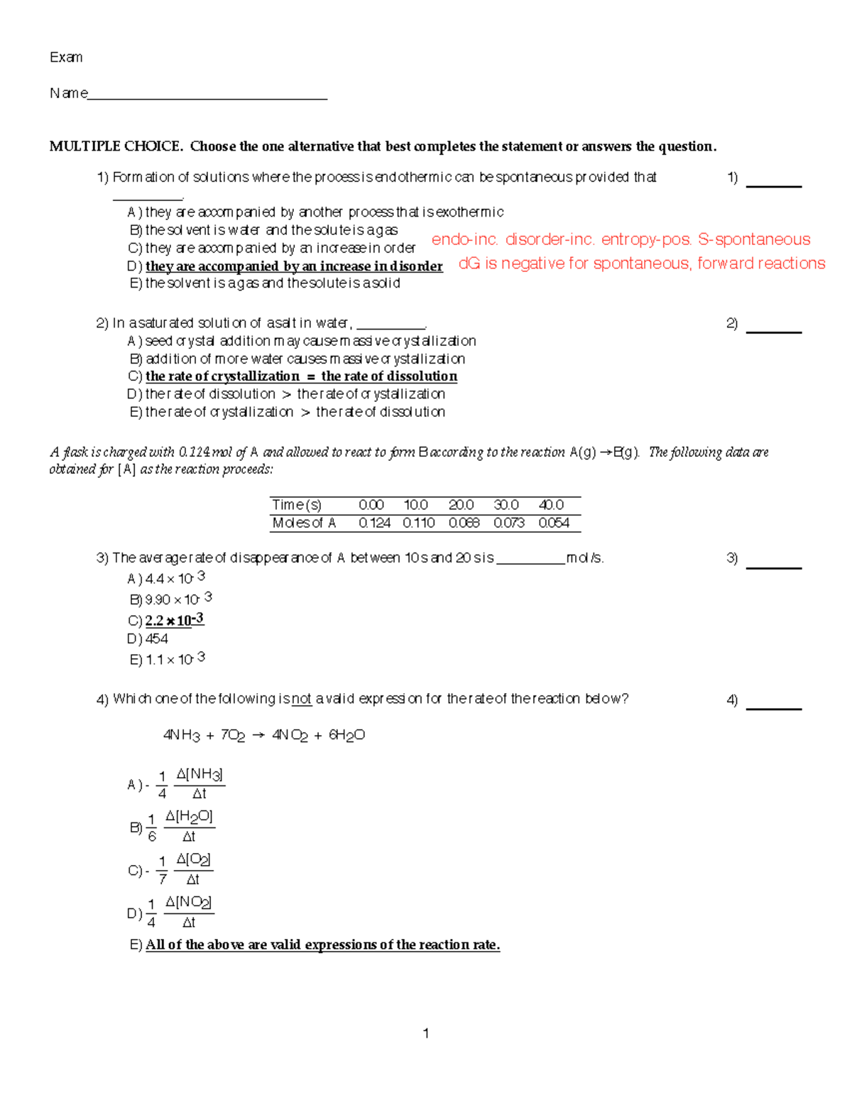 Test 2 Spring 2017, questions and answers - Exam N ame