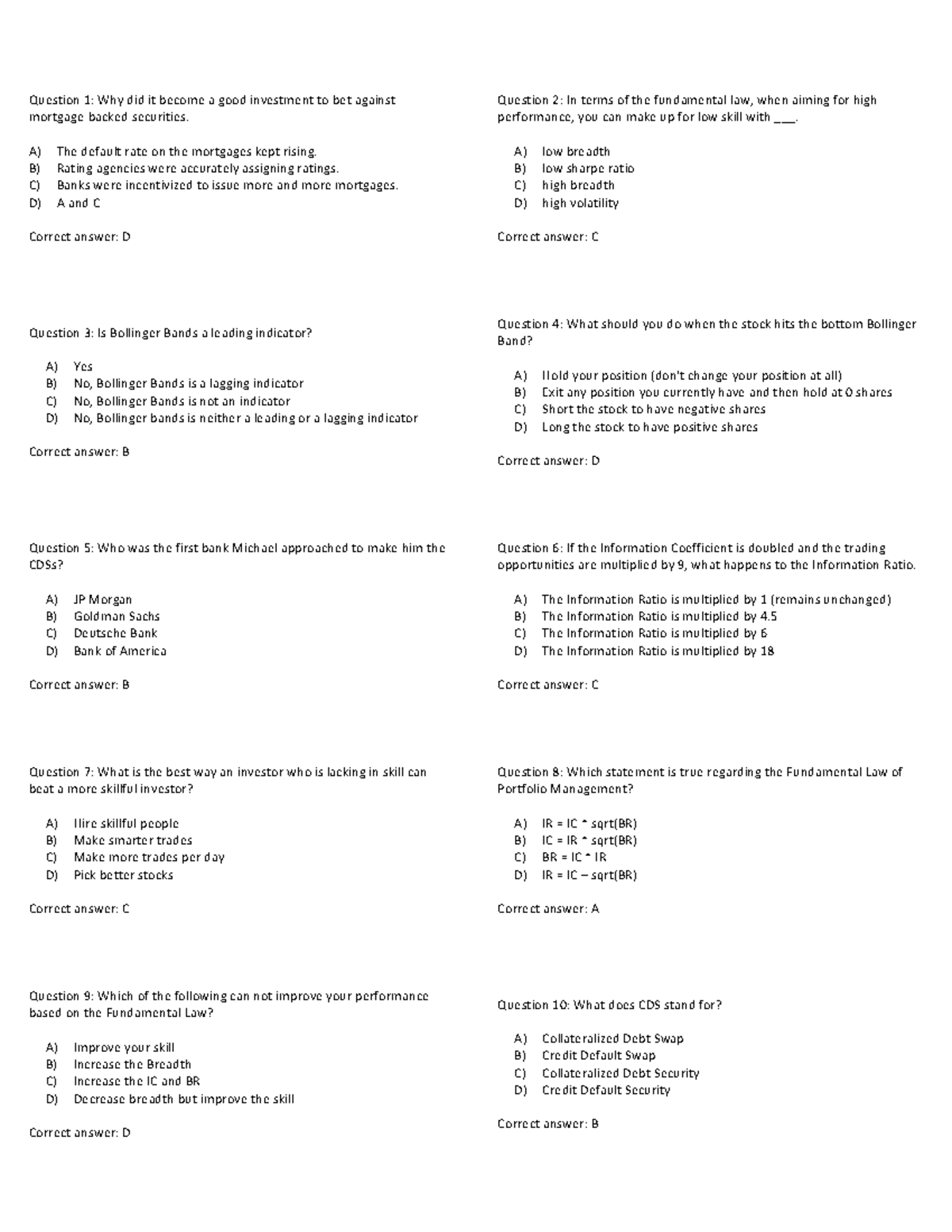 Participation-exam-Qs - Question 1: Why did it become a good investment ...