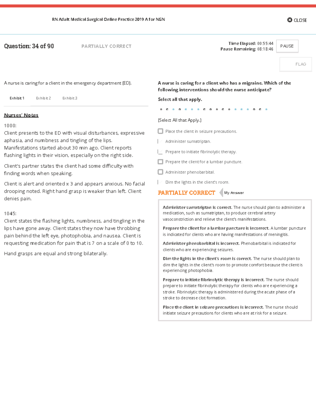Study 14 - Question 34 loaded rationals provided Question: 34 of 90 PARTIALLY CORRECT Time ...