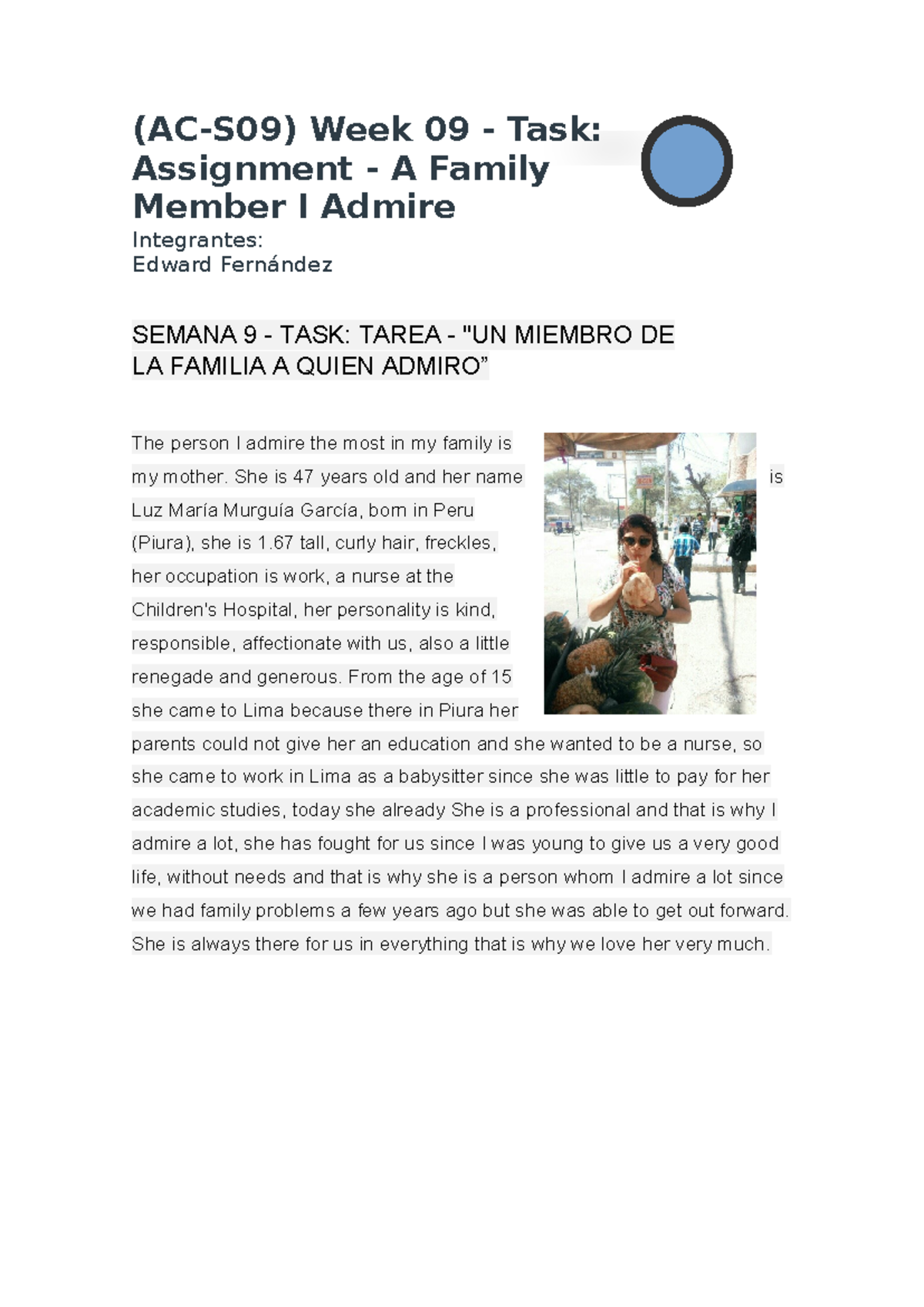 Semana 9 TASK Tarea UN Miembro DE Familia - (AC-S09) Week 09 - Task ...