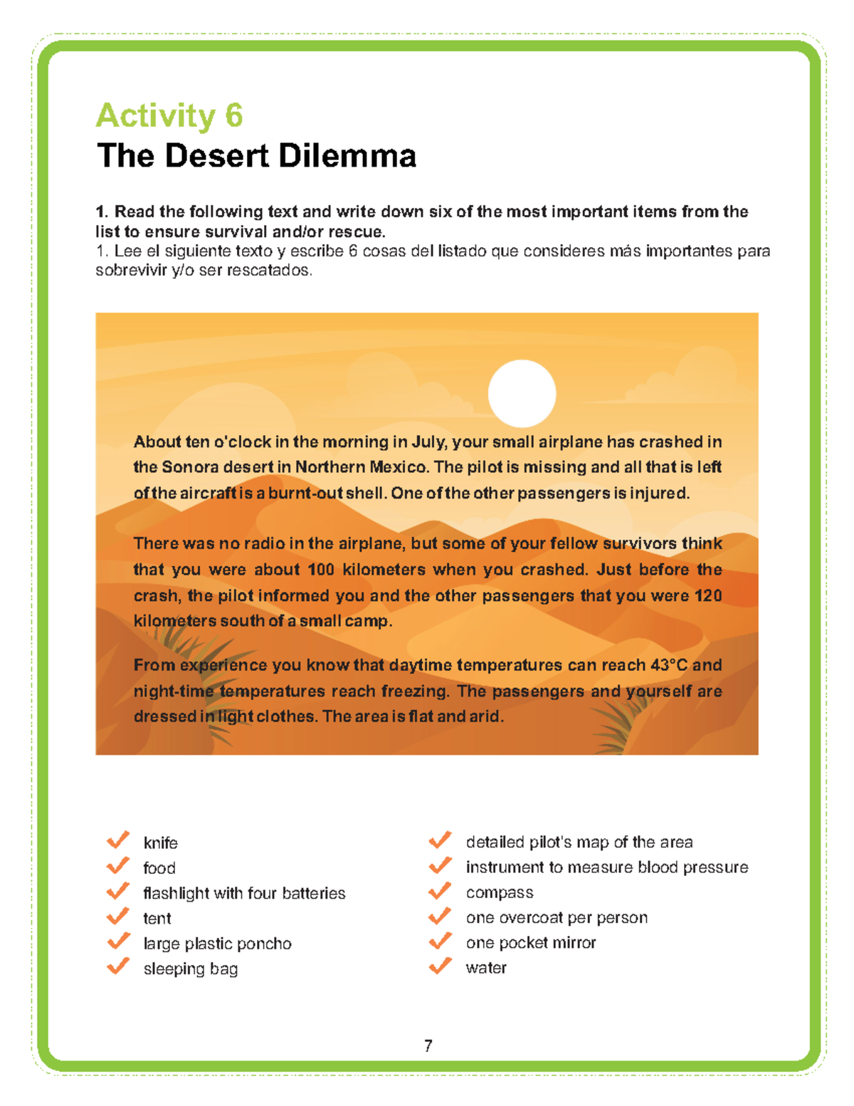 Act15 6th 12052021-3rd T - 7 Activity 6 The Desert Dilemma Read the ...