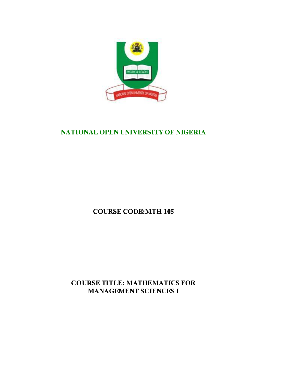MTH105 - Course Materials - NATIONAL OPEN UNIVERSITY OF NIGERIA COURSE ...