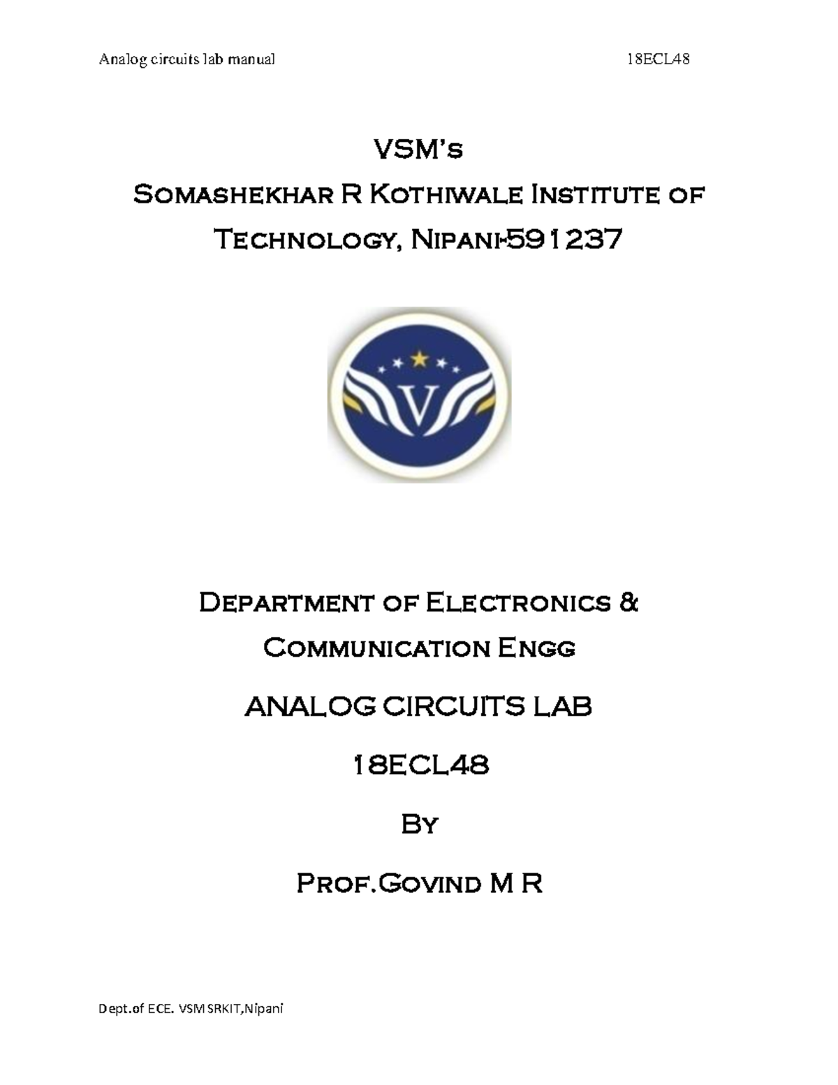 4th SEM AC LAB Manual(18ECL48) - VSM’s Somashekhar R Kothiwale ...