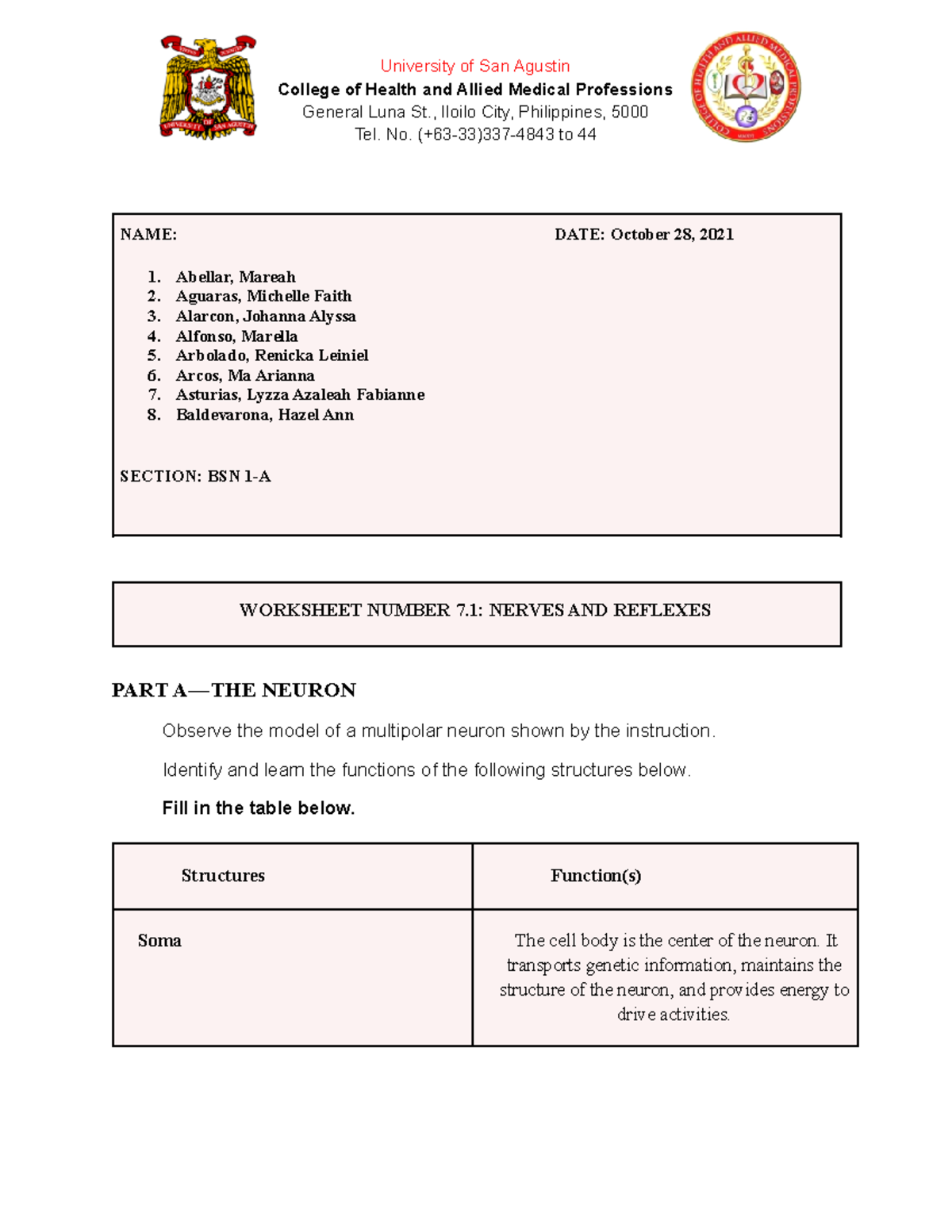 Anaphy-Lab-Worksheet-7.1-75 - College of Health and Allied Medical ...