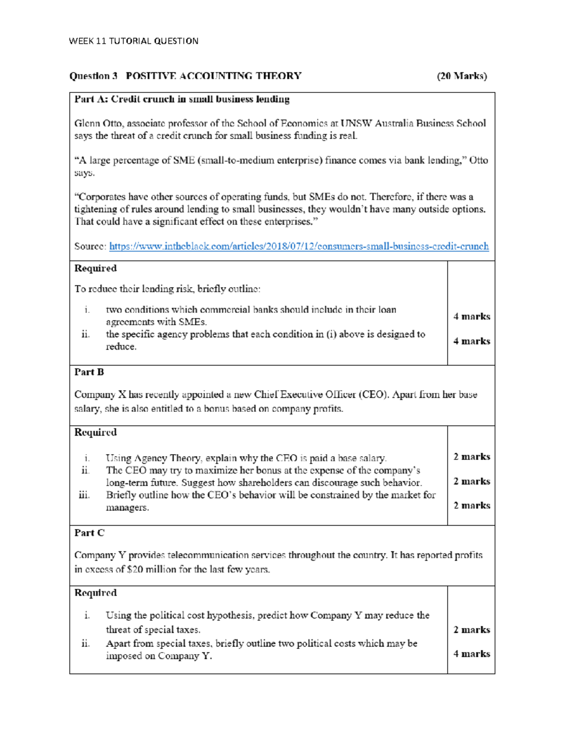WEEK 11 Tutorial Questions - AccountingTheory - USP - Studocu