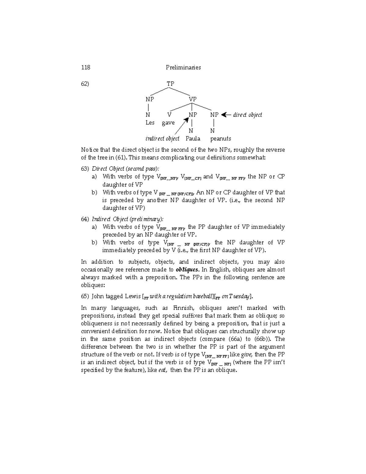 Syntax - A Generative Introduction 137-153 - 118 Preliminaries 62) TP ...