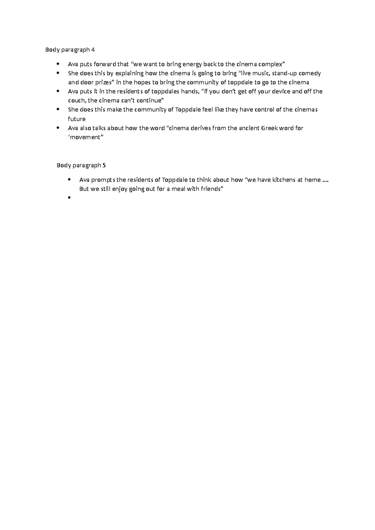 English cheat sheet - all the notes i needed - Body paragraph 4 Ava ...