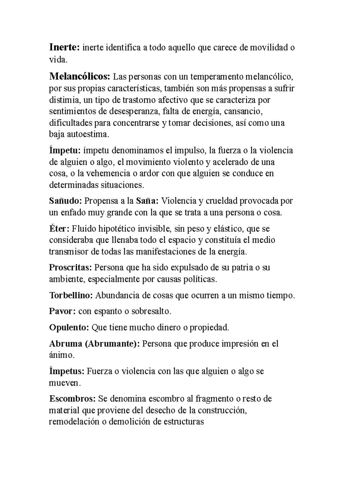 investigaciones - Inerte: inerte identifica a todo aquello que carece ...