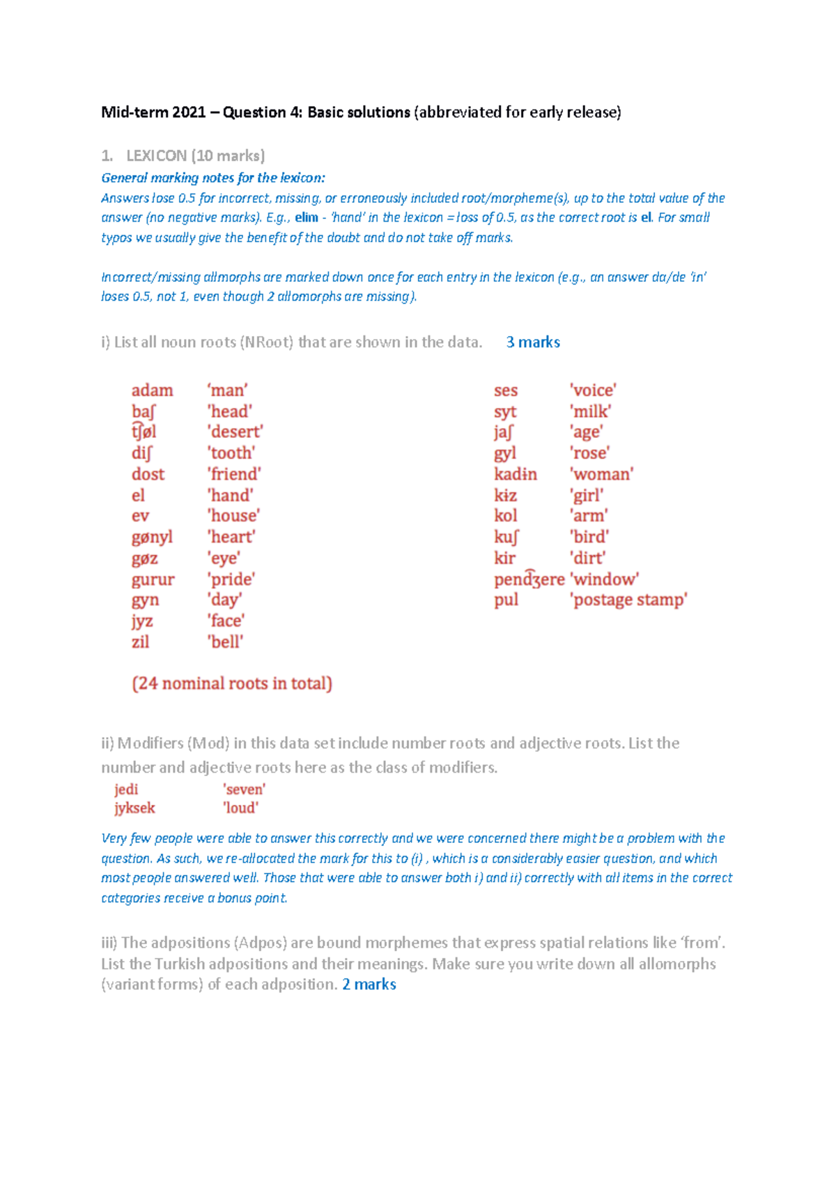 LNGS1001 Midterm Paper 2021 Q4 solution - Mid-term 2021 – Question 4: Basic solutions ...