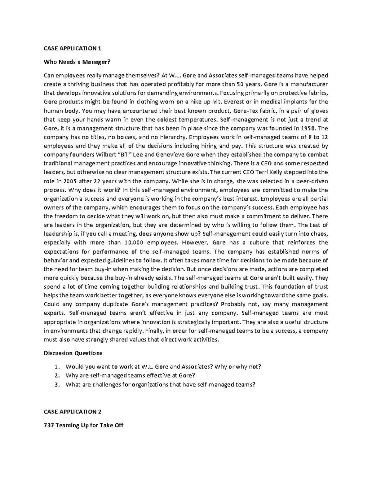 Case Application Ch11 - PM CLASS - CASE APPLICATION 1 Who Needs a ...