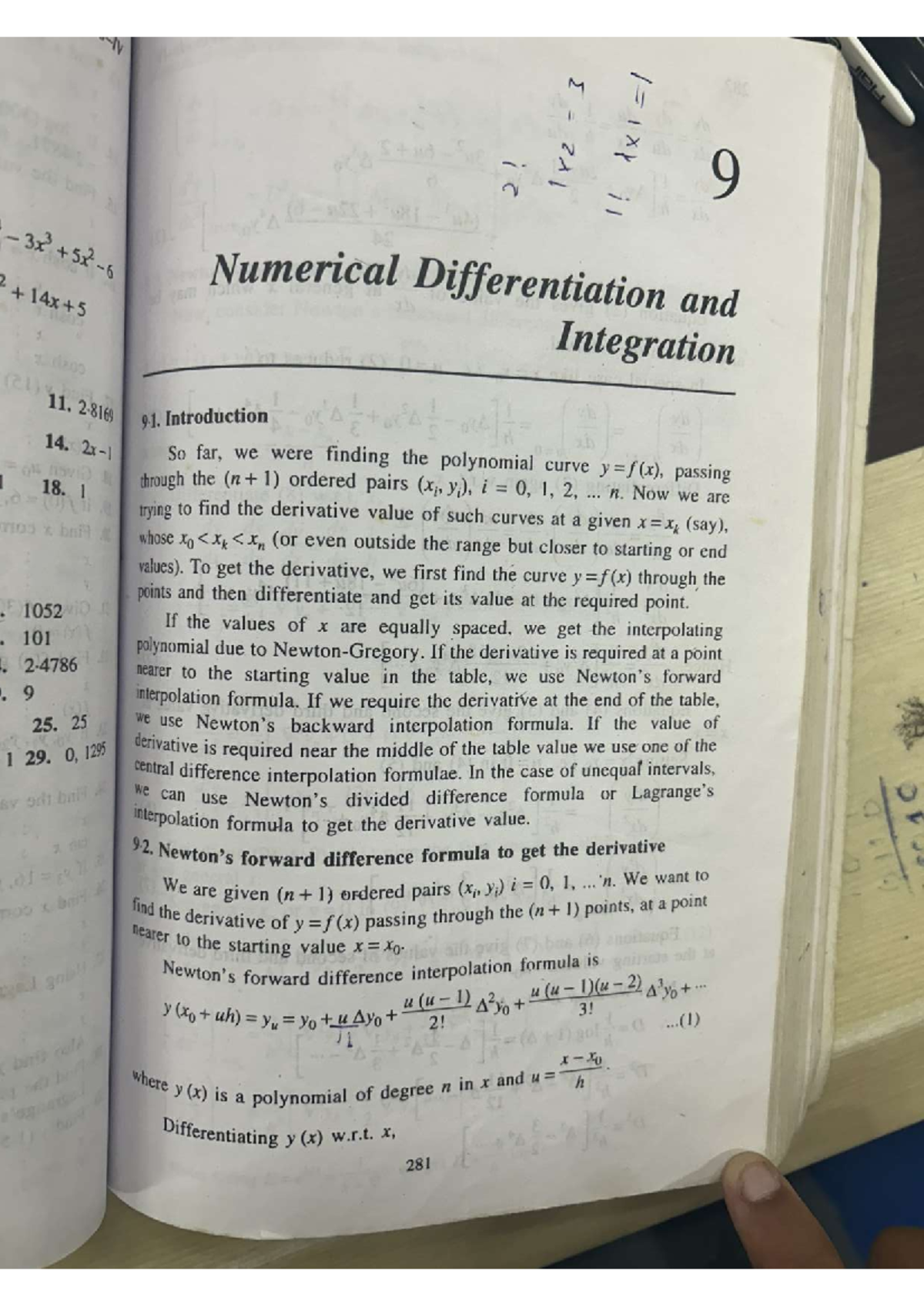 Unit 3 - NMA Unit 3 Full Text - 9 2 Numerical Differentiation and Integration 9. Introduction So ...