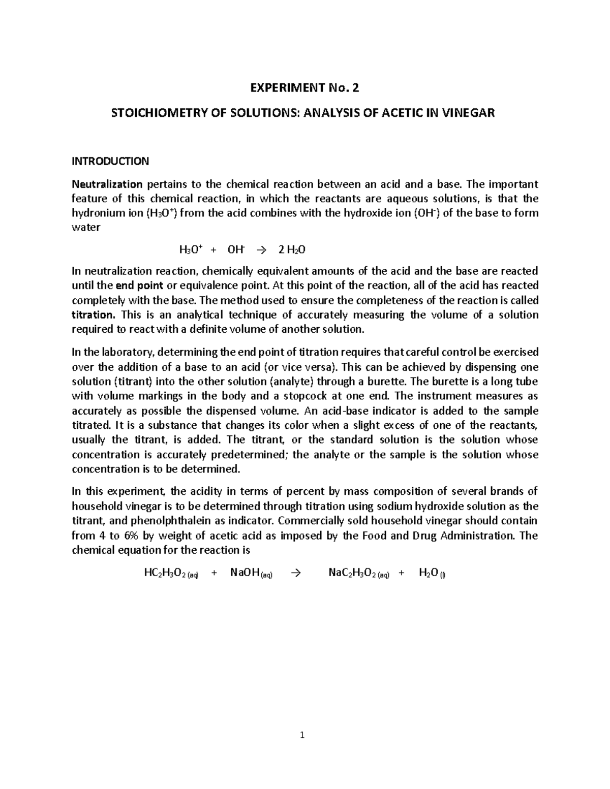 Experiment-No - about chemicals - EXPERIMENT No. 2 STOICHIOMETRY OF ...