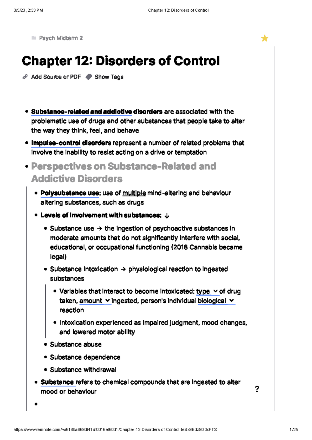 Chapter 12 Disorders of Control - Psych Midterm 2 Add Source or PDF ...