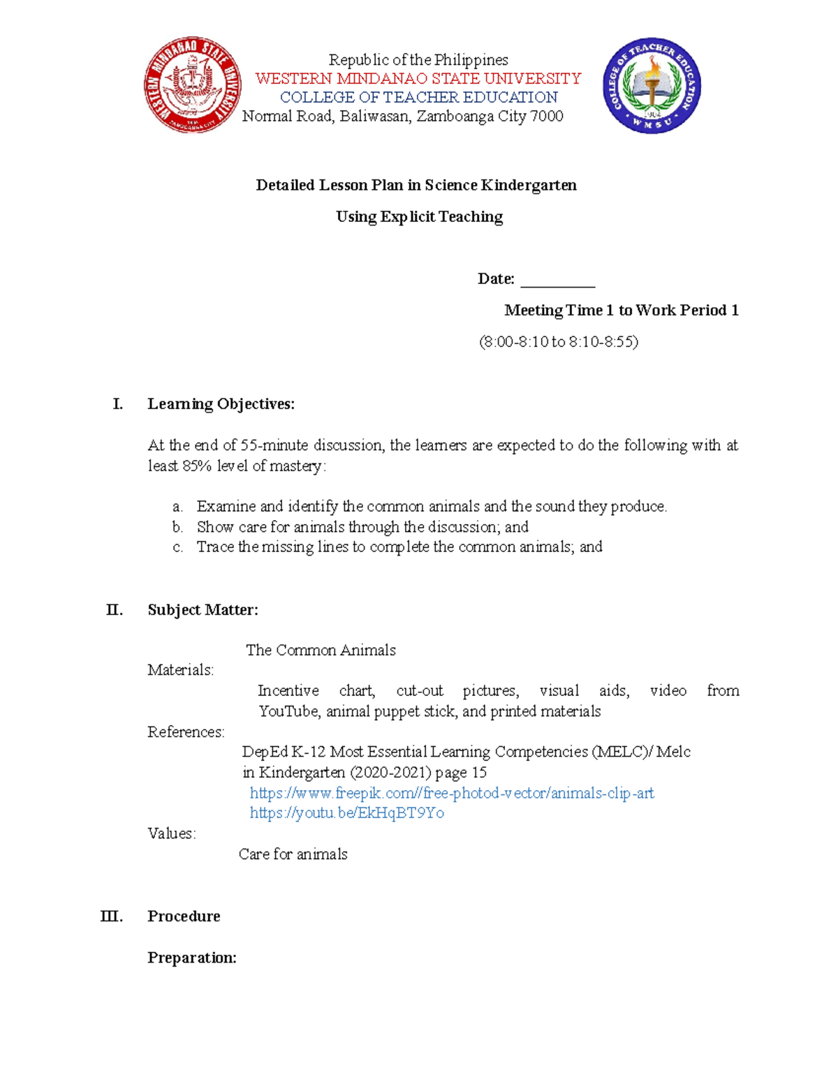 Lesson PLAN(G1) - This is an explicit teaching about science ...