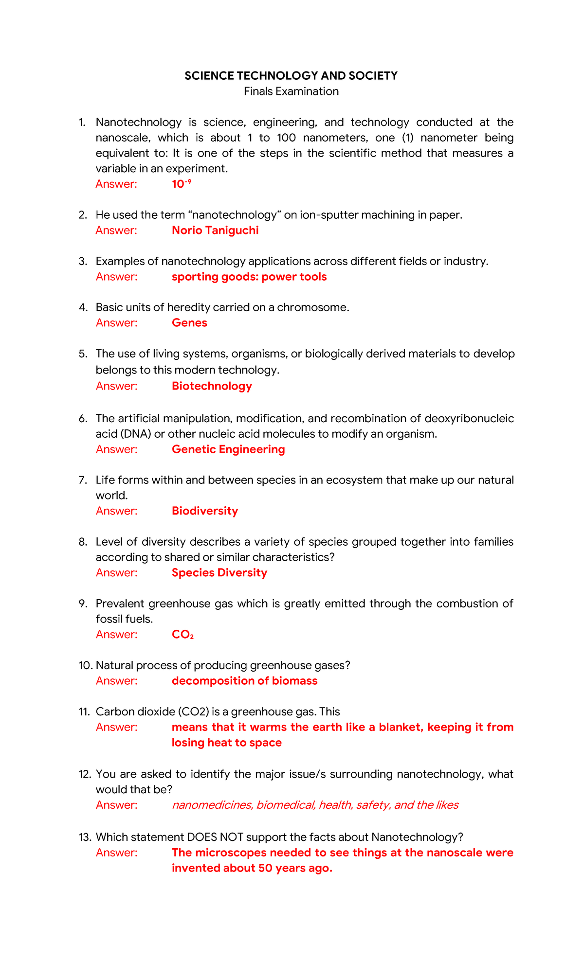 STS-Final-Examination - SCIENCE TECHNOLOGY AND SOCIETY Finals ...