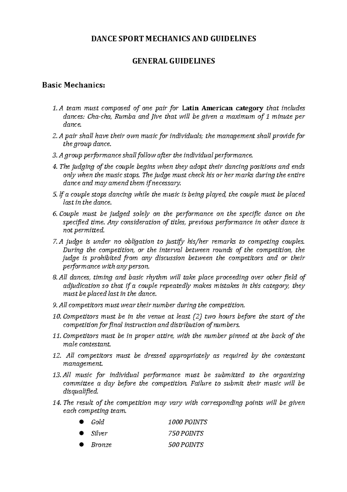 Dancesport mechanics and guidelines - DANCE SPORT MECHANICS AND ...