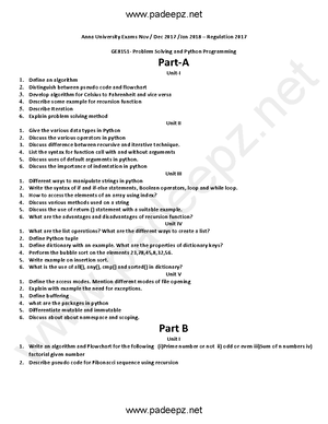 HS3151 Bullet Nandhu - HS3151 – PROFESSIONAL ENGLISH - I: (ANSWER KEY ...