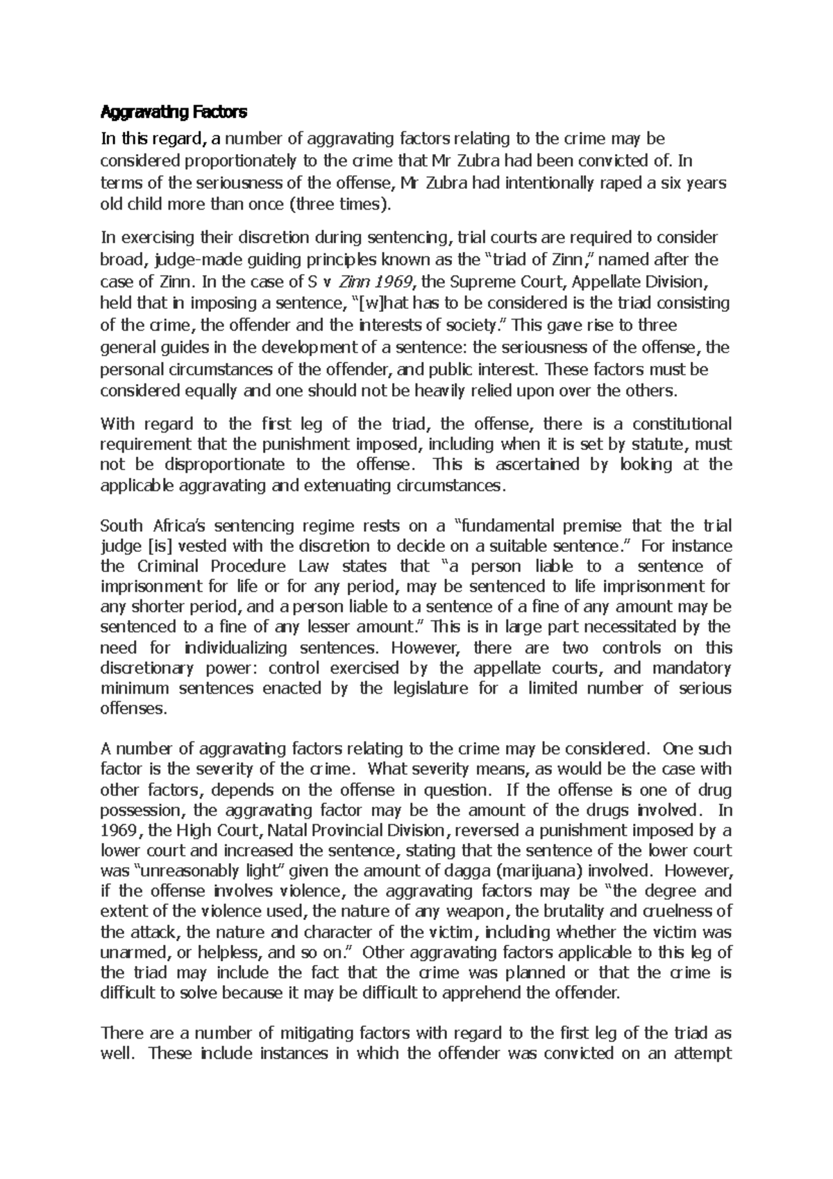 Aggravating Factors - Lecture notes 2 - Ag grav at ing Fac tors In this ...