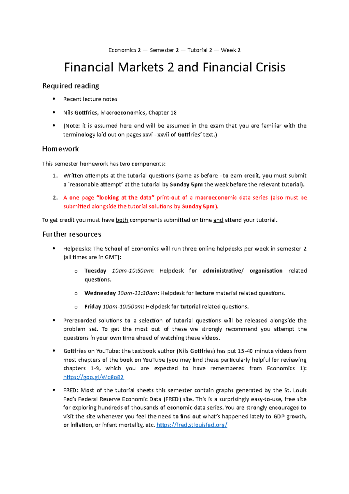 Tutorial 2 - Economics 2 - Macro - Questions - Economics 2 — Semester 2 ...